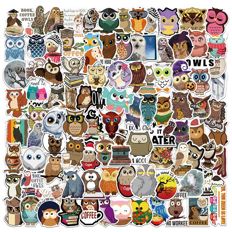 Satın alın 30/50Pcs Cartoon Owl Kid Stickers Cute Animal VSCO Girl ...