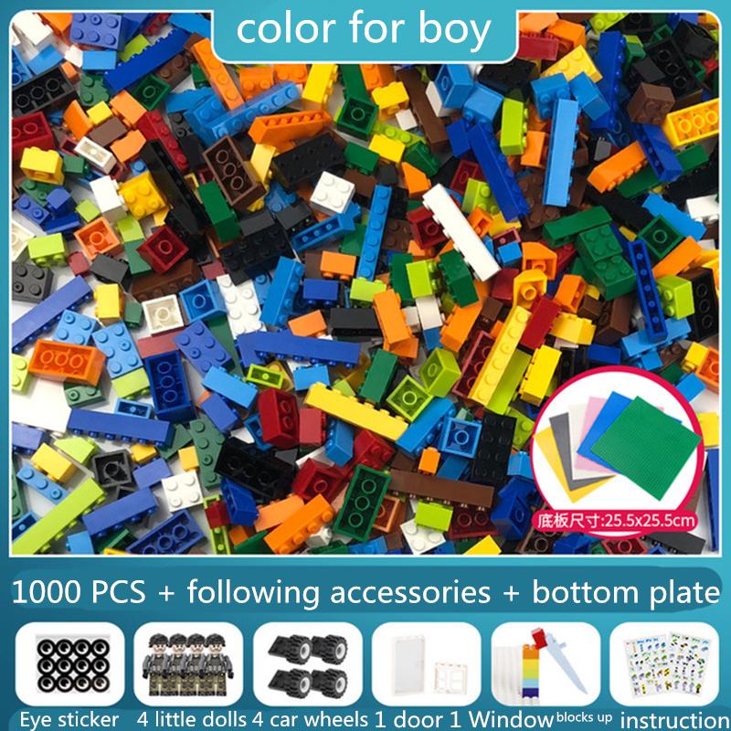 Buy 1000 Pieces Building Blocks Bricks Compatible with All Brands DIY ...