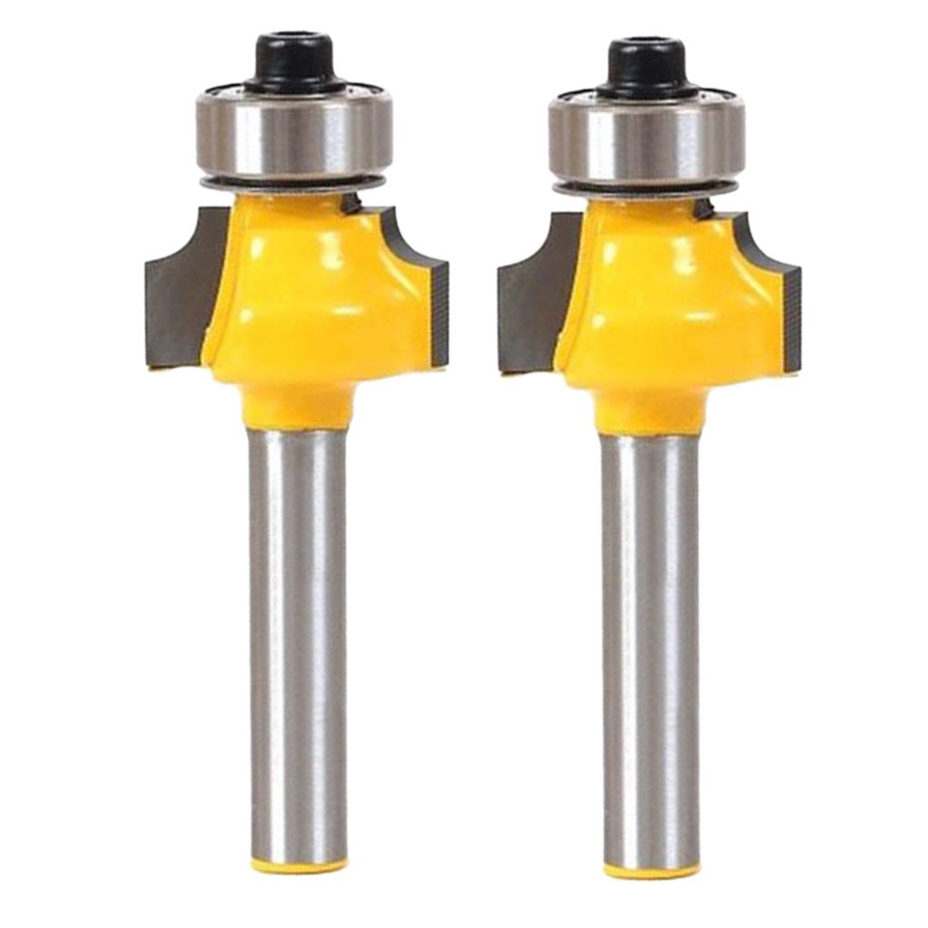 2pcs 1/4" Shank 1/8" Radius Round Over Router Bit Woodworking Chisel ...