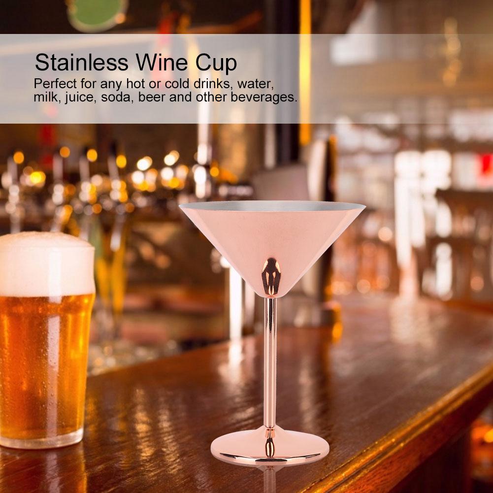 Buy 220ml Rose Gold Stainless Steel Cocktail Glass Champagne Toasting ...