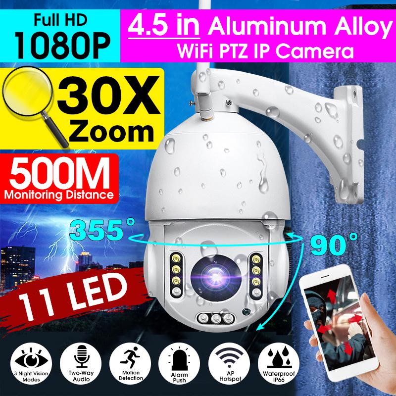 11 LEDs PTZ (True 30X Optical Zoom) HD 1080P WiFi Security Camera 500M ...
