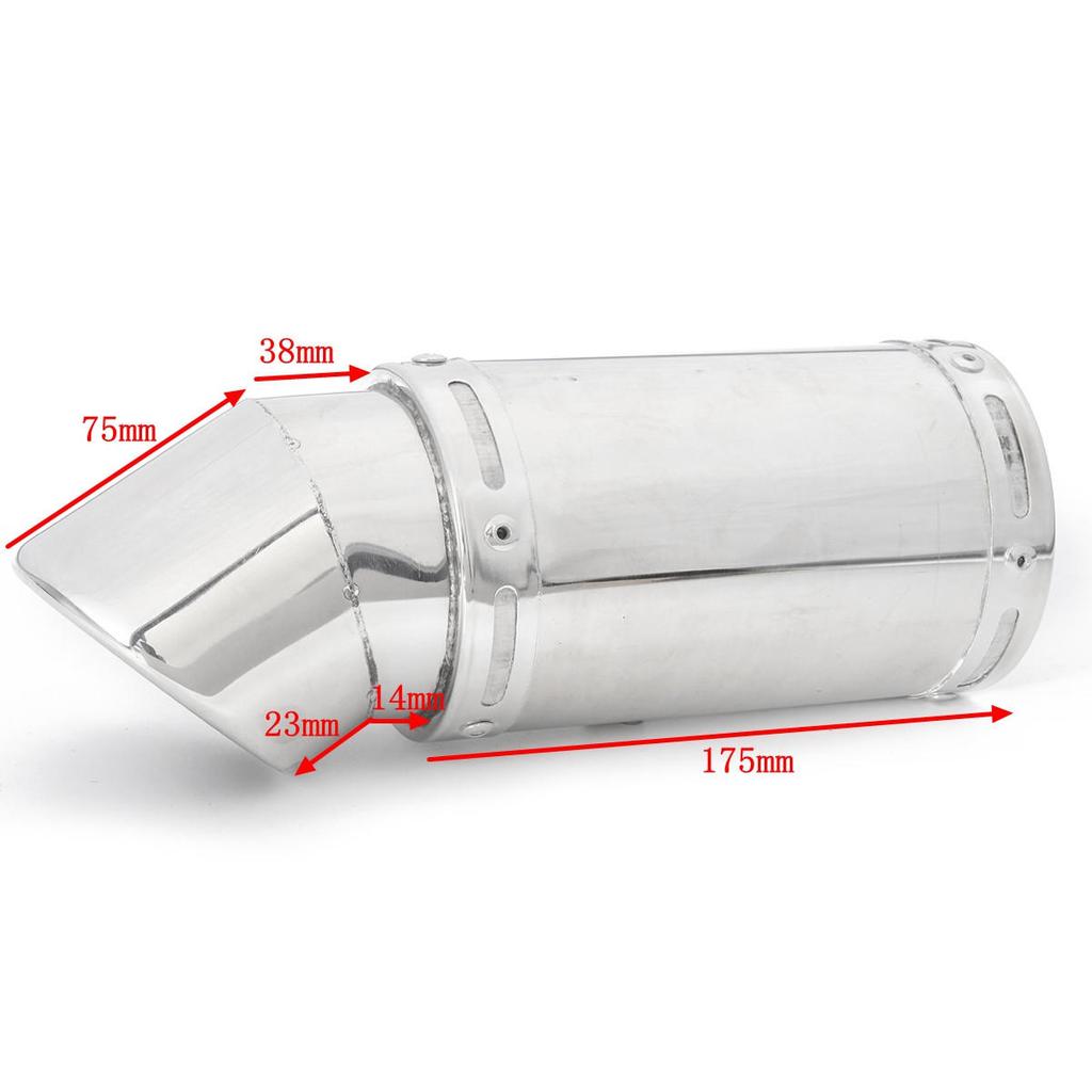 Universal 55mm Stainless Steel Motorcycle Motorbike Elbow Exhaust Tail ...