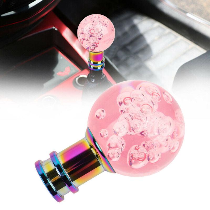 Cheap Round Ball Pink Crystal Bubble Manual Car Racing Gear Shift Knob ...
