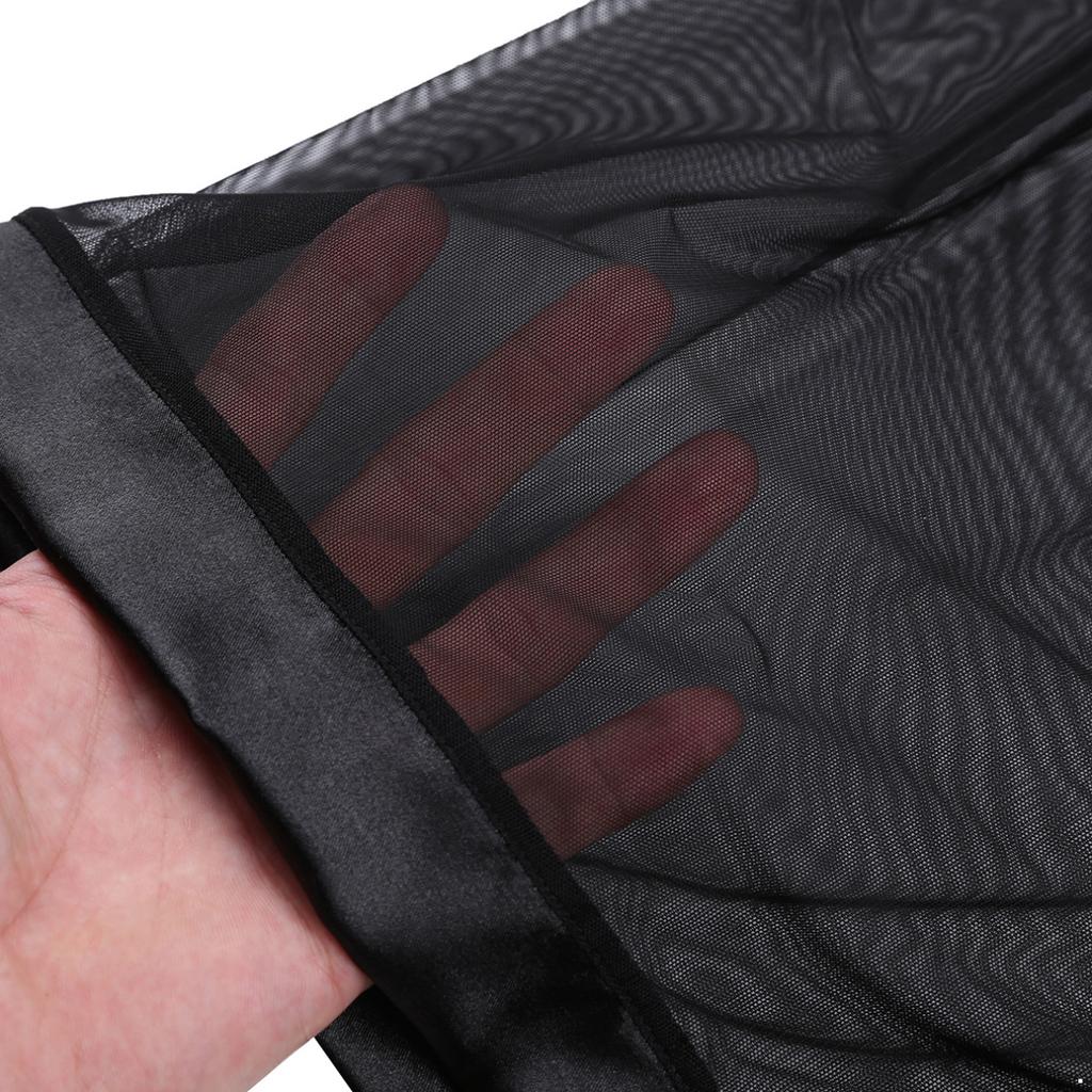 Buy Black Men's Sheer Mesh Loose Lounge Boxer Shorts Swimming Trunks ...