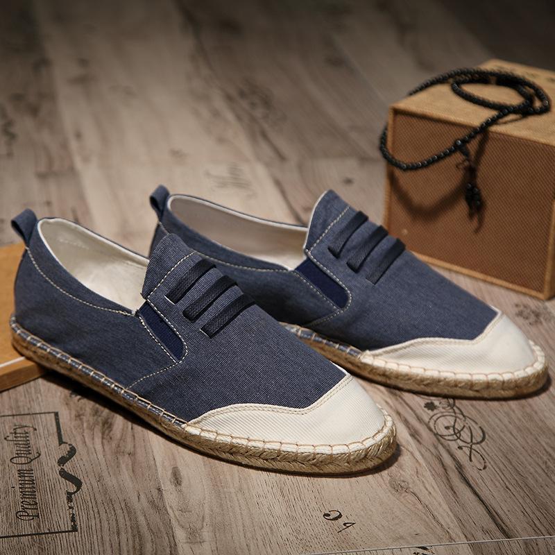 Buy Men Causal Shoes Breathable Wide Slip on Canvas Sneakers Male Linen ...