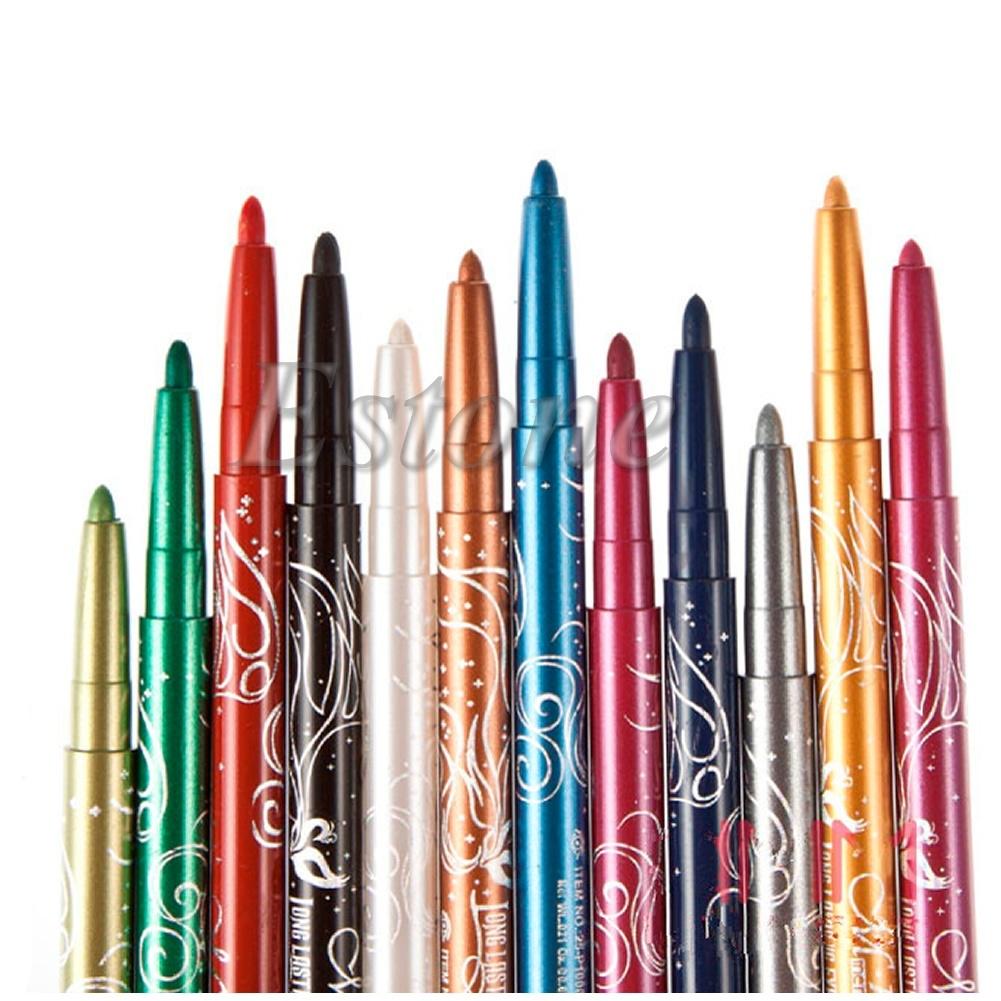 Buy 12 Color Professional Eye Shadow Lip Liner Eyeliner Pen Pencil ...