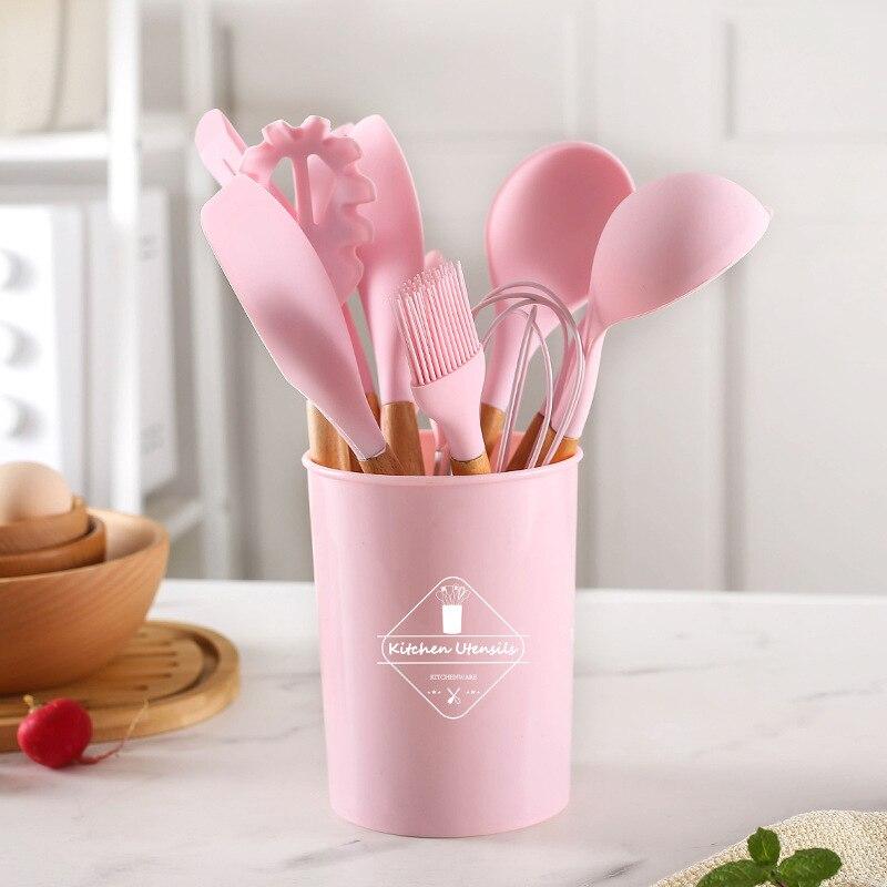 Buy 1Pcs Pink Food Grade Silicone Kitchenware Cooking Tools Cookware ...
