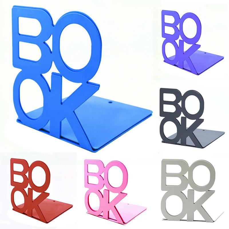 Buy Pdtoweb 2X Colourful Heavy Duty Metal Book Ends Letter Style ...