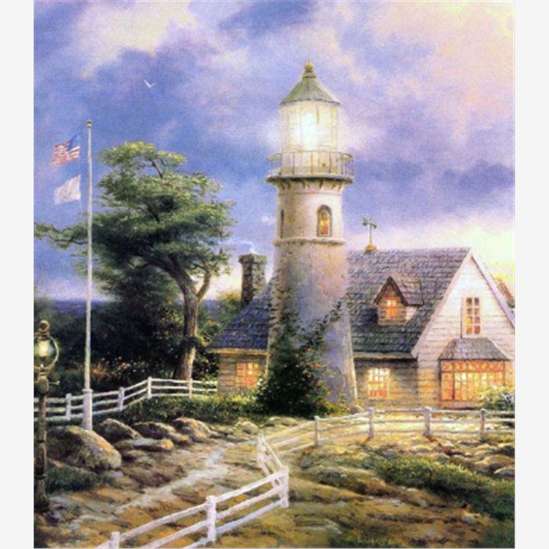 Buy Full Square/Round Diamond Painting Lighthouse 5D DIY Diamonds ...