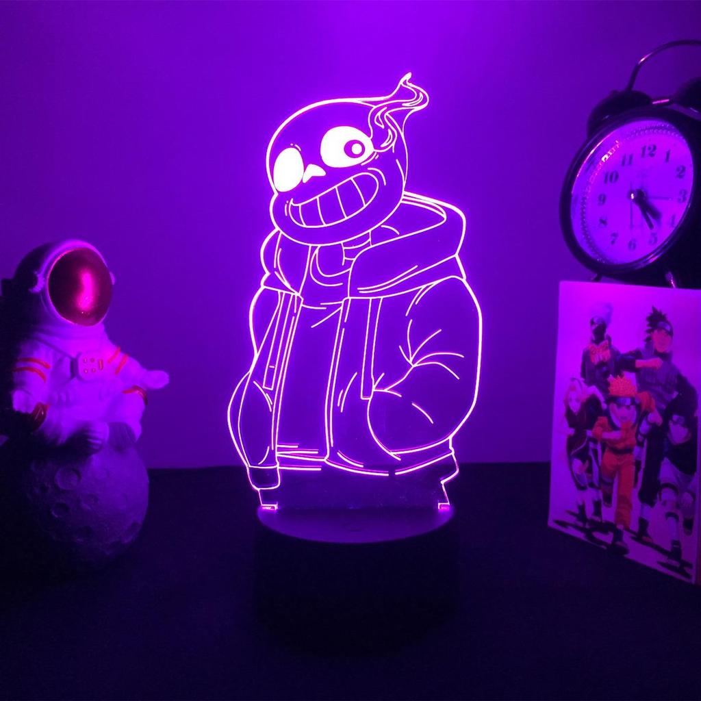 💰Cumpără 3D LED-uri de noapte lumina de noapte joc Undertale Sans ...