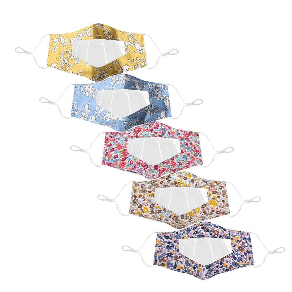 Buy 5PC Smile Communicator Face Mask with Clear Vinyl Visible ...