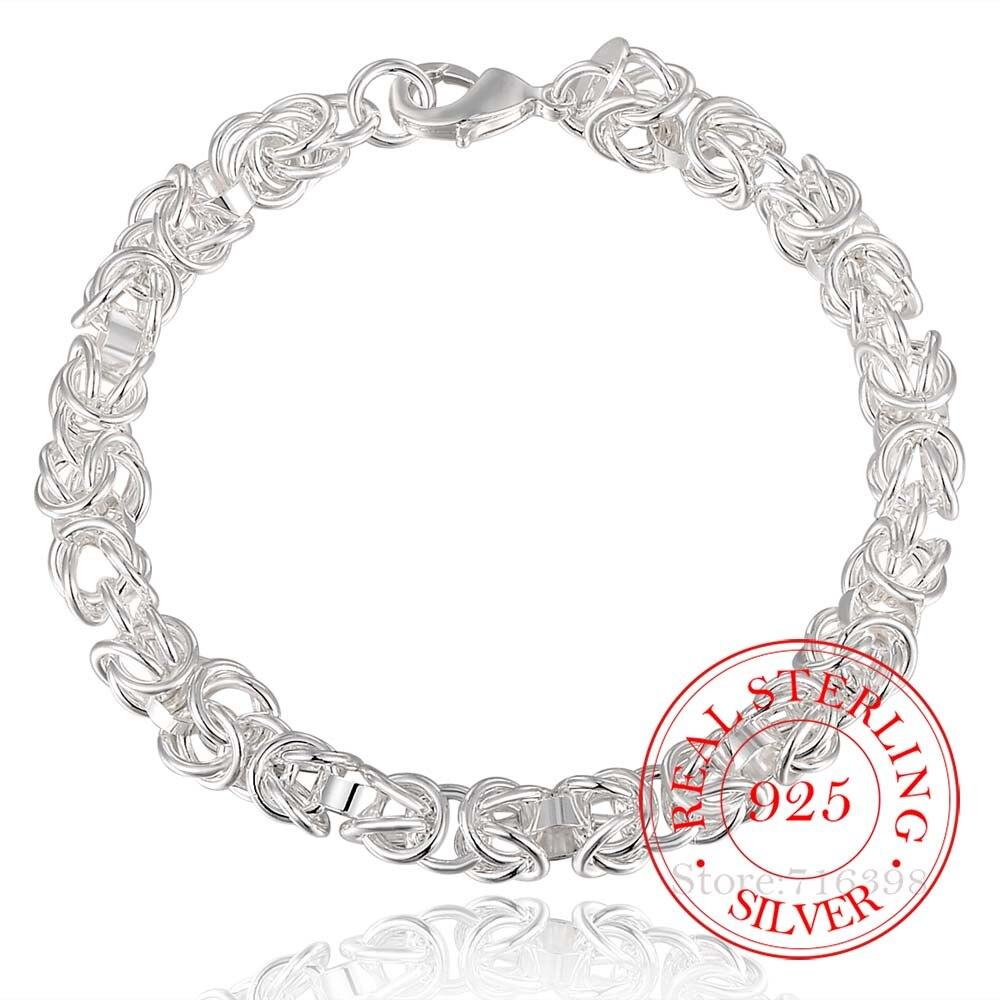 100% 925 Sterling Silver Bracelet Korean Personality Faucet Bracelets ...