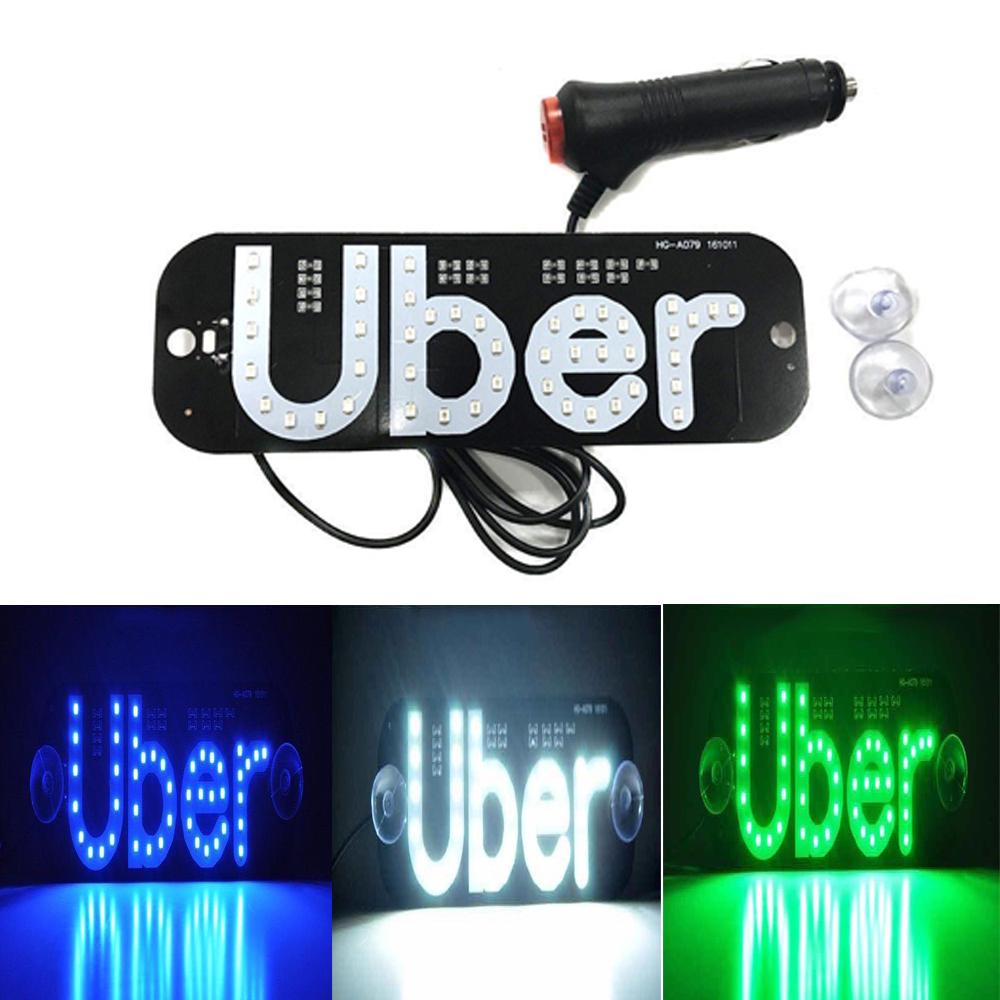 Cheap LED UBER Sign Car Rideshare Light Cab Inside Car Windshield Side ...