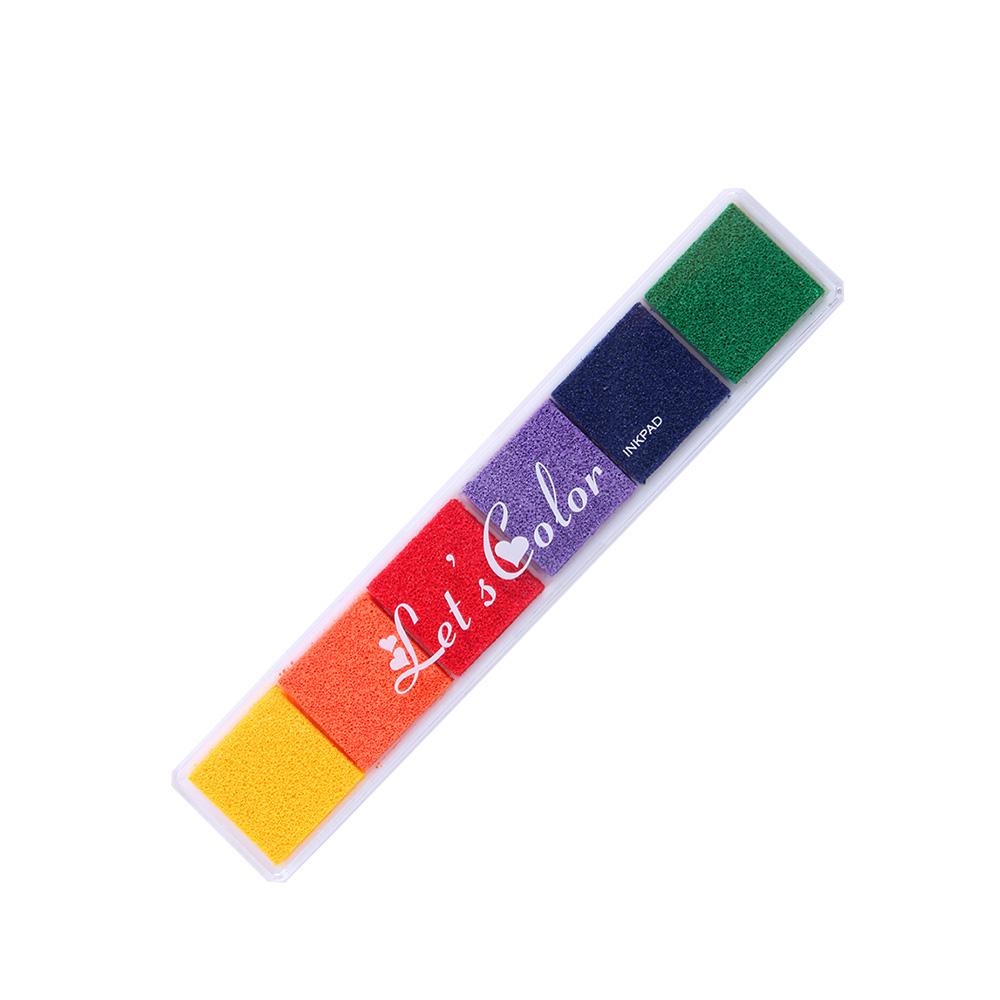 Buy Gradient Multi Colour Ink Pad For Rubber Stamp Paper Fabric Wood ...