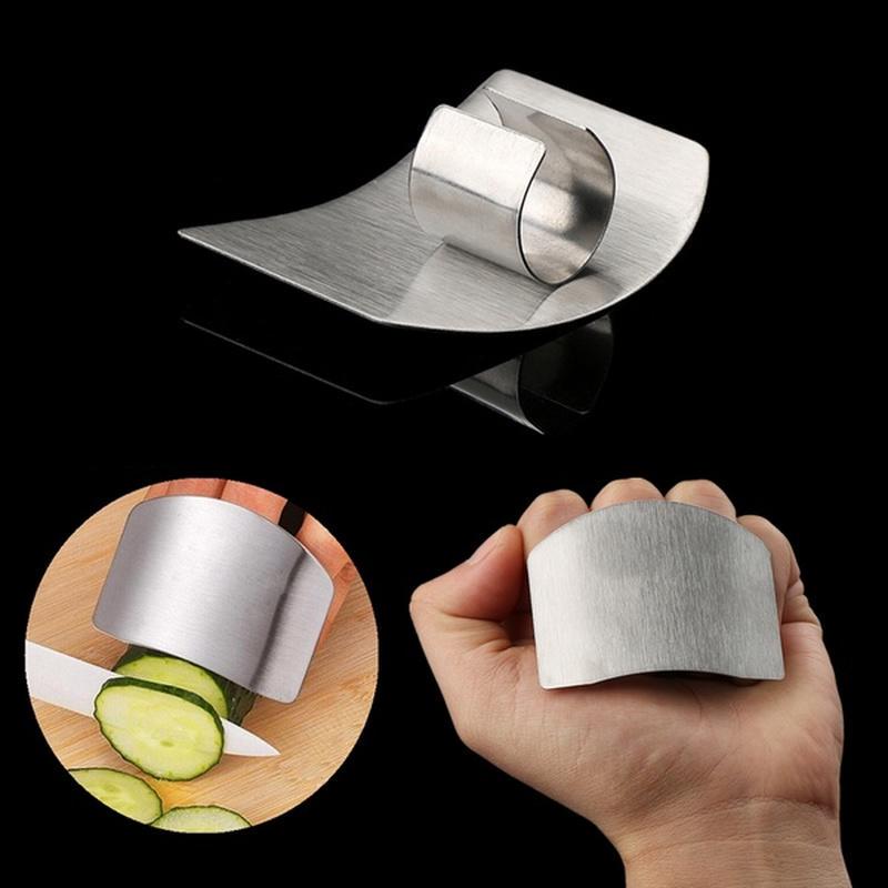 Buy Kitchen Stainless Steel Finger Protector Cutting Guard Safe Slice ...