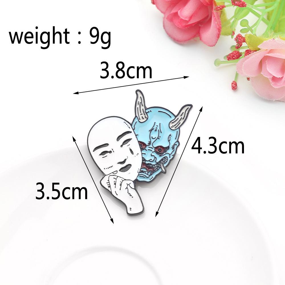 Charm Horror Brooches Women Mask Evil Ghost Enamel Brooches Demons ...