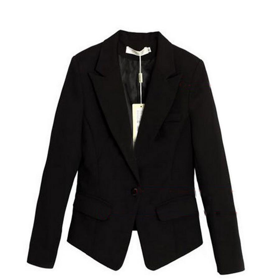Women Lady One Button Short Slim Blazer Suit Jacket Coat Long Sleeve ...