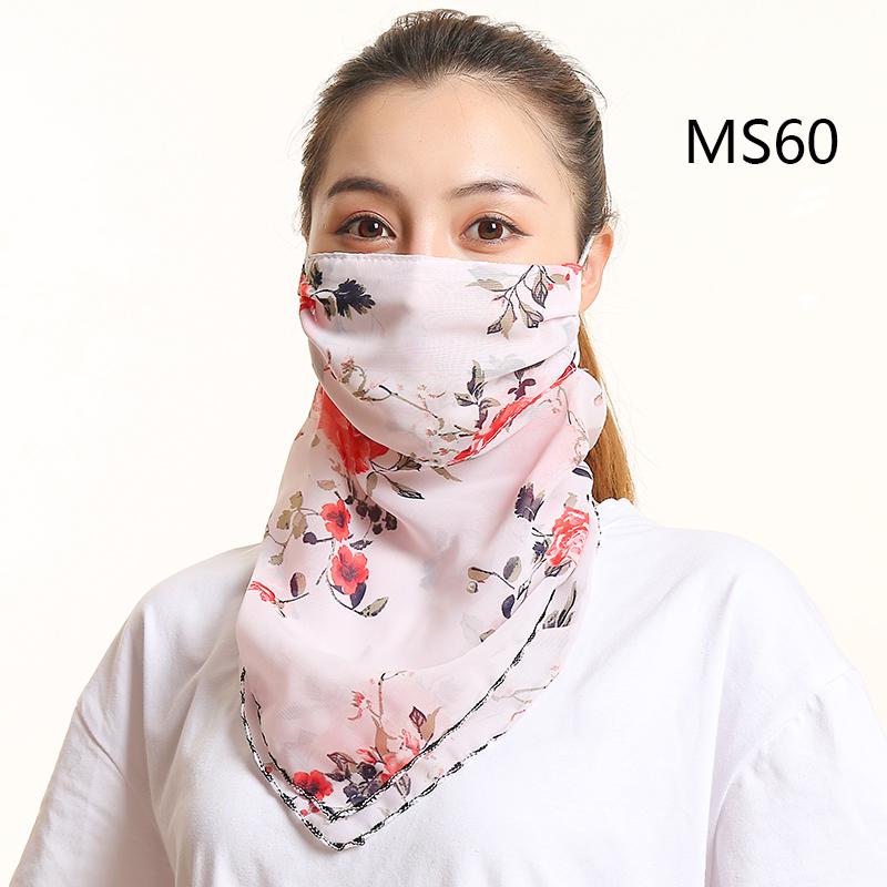 Women Chiffon Neck Scarf Face Mask Cover Sunscreen Scarves Wraps ...