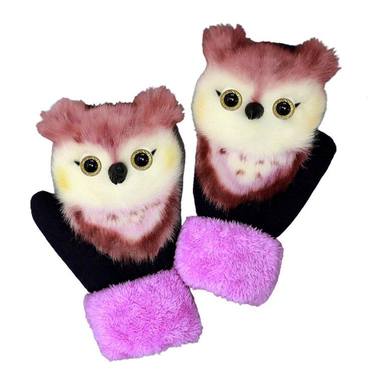 Buy Winter Kids Cute Cartoon Animals Pattern Gloves Plus Thick Warmer ...