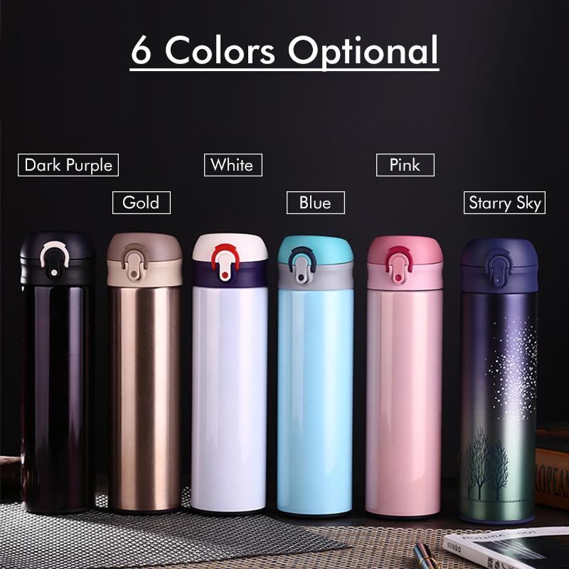 Buy 500ML/350ML Push-button Lid Vacuum Flasks Double Wall Stainless ...