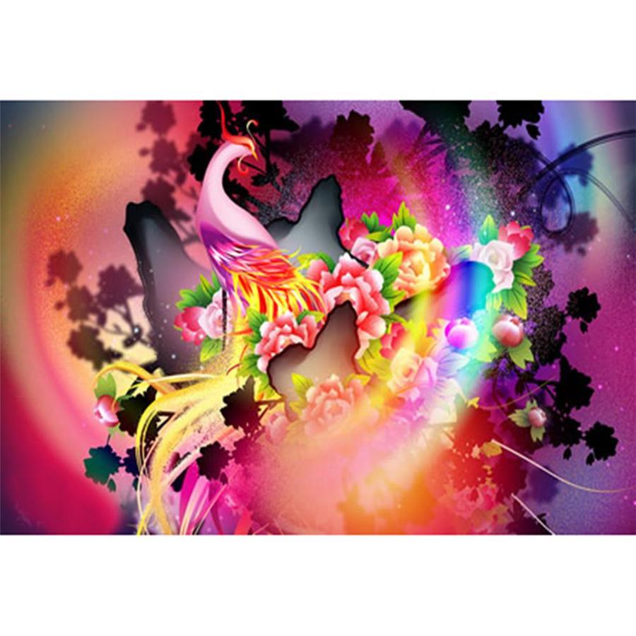 Buy Full 5D DIY Diamond Painting Cartoon Rainbow Peacock Diamond ...