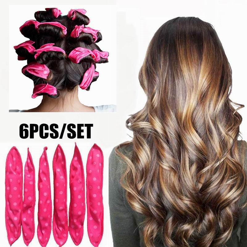 6pcs/set Creative Ladies Women Girl Sponge Diy Pink Hair Styling Tools ...
