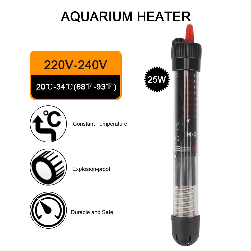 EU 220v-240v 25W Adjustable Aquarium thermostat Submersible Heater ...