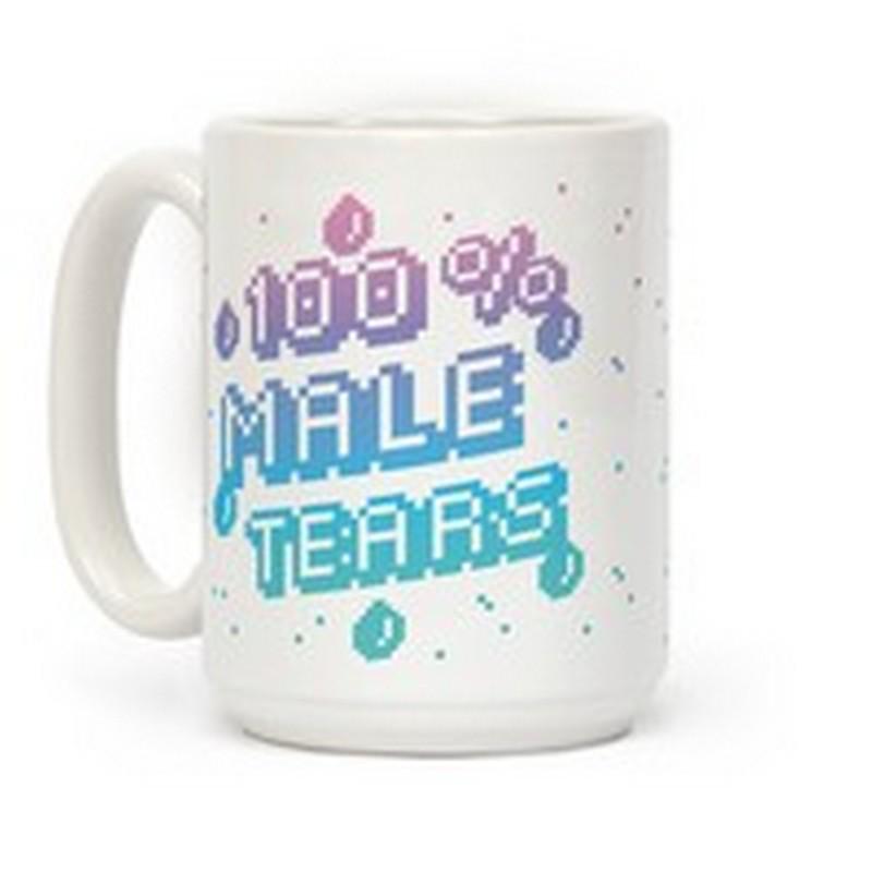 Buy Custom DIY Ceramic Mug 100% Male Tears White 15 Ounce Ceramic ...