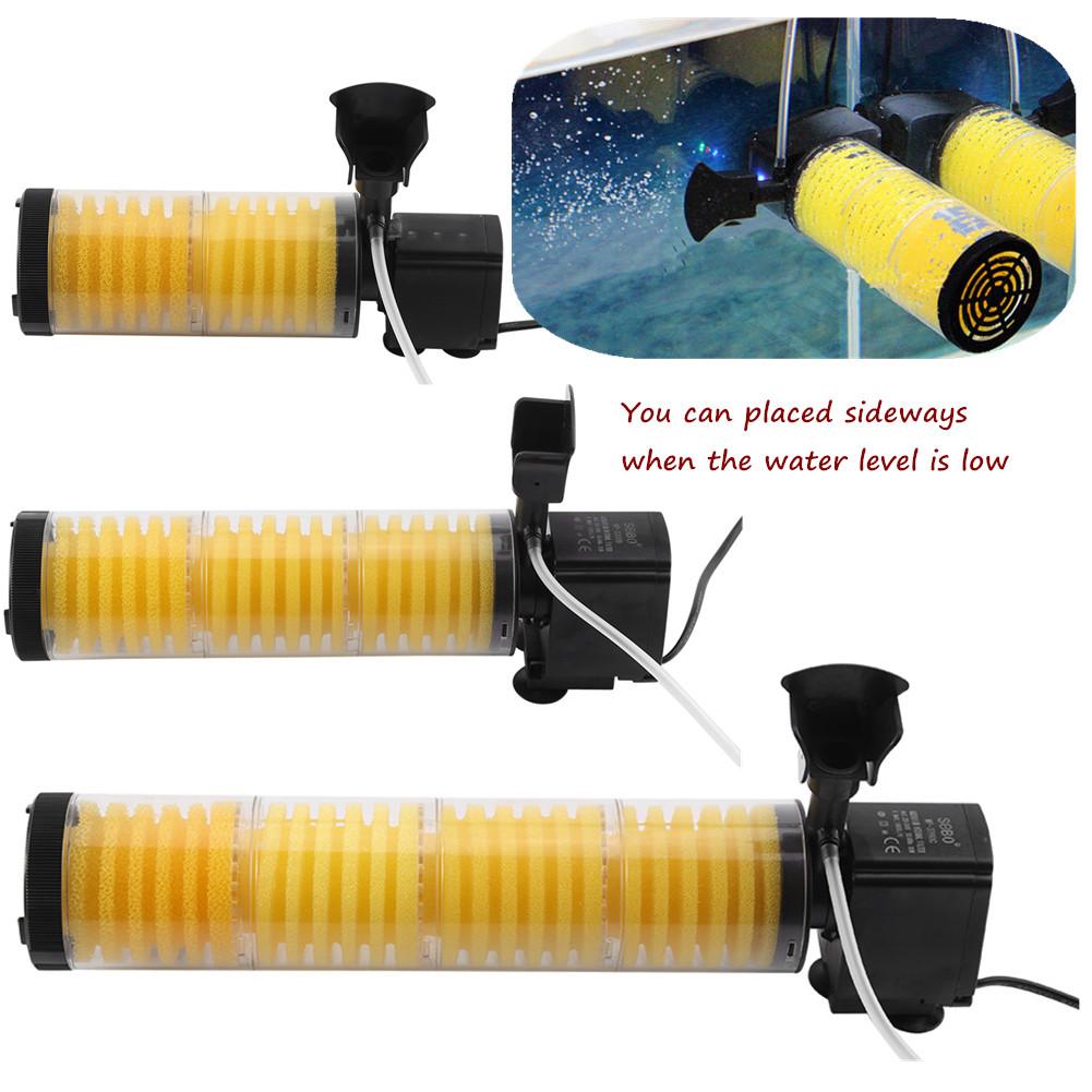 Buy 3 Types 3 in 1 Aquarium Filter Oxygen Air Pump Submersible Fish ...