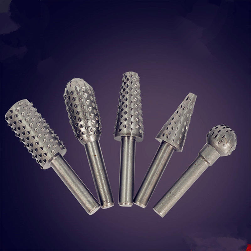 Buy 5pcs Silver Steel Rotary Burr Set 1/4'' 6mm Shank Wood Rasp Drill ...
