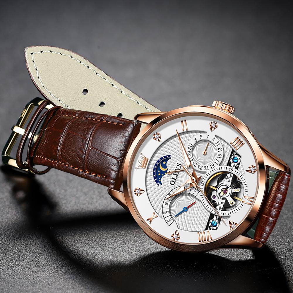 OLEVS Flying Tourbillon Mechanical Skeleton Luxury Watch Movement for ...