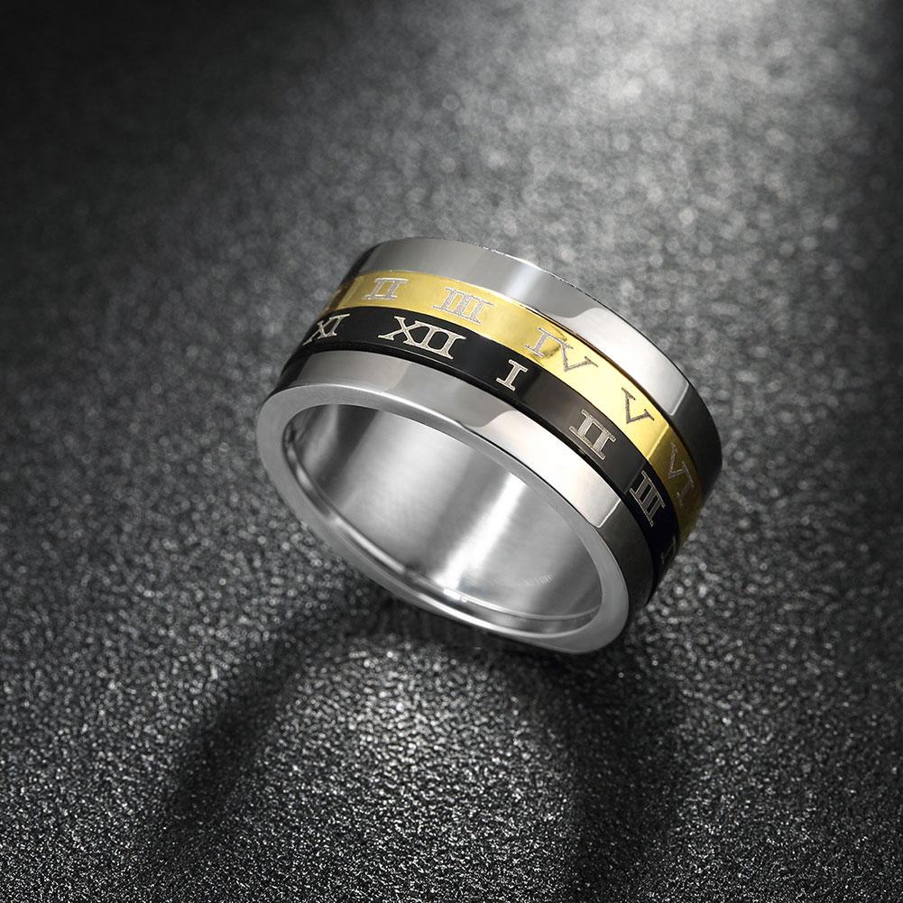 Buy Multilayers Simple Men Letter Titanium Steel Ring Finger Rings ...
