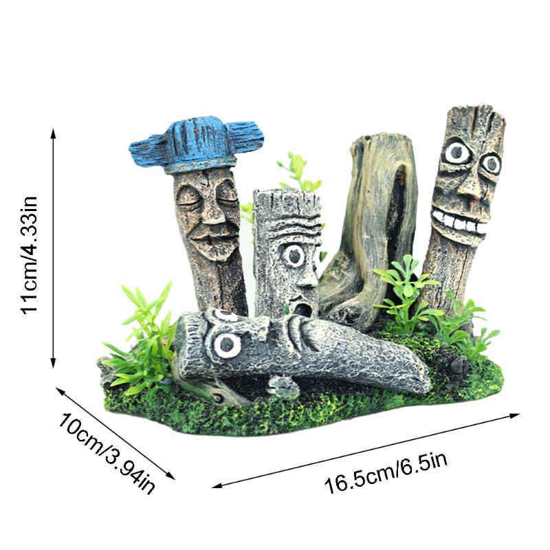 Buy Easter Island Moai Portrait Aquarium Fish Tank Landscaping ...