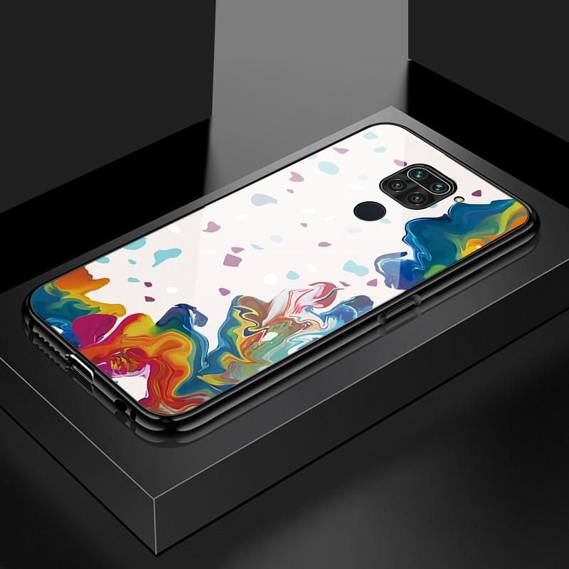 Buy Fashion Painted Pattern Glossy Tempered Glass Phone Case Shockproof ...