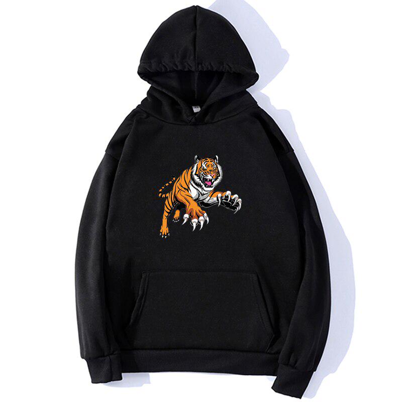 Buy Oversized Tiger Print Hoodies Women Hip Hop Streetwear Sweatshirts ...