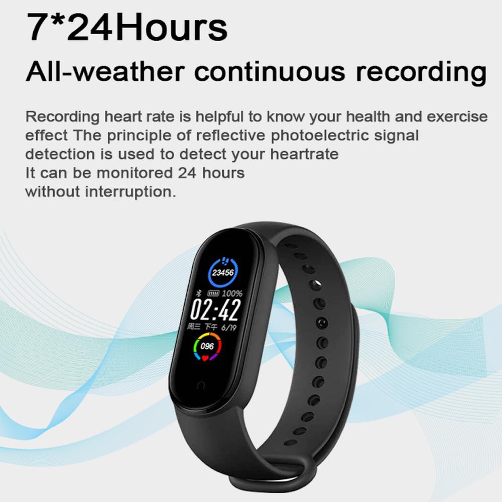 Buy M5 Smart Watches Men Women Heart Rate Monitor Blood Pressure ...