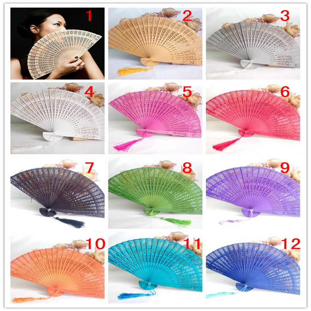Buy Wedding Hand Fragrant Party Carved Bamboo Folding Fan Chinese Style ...