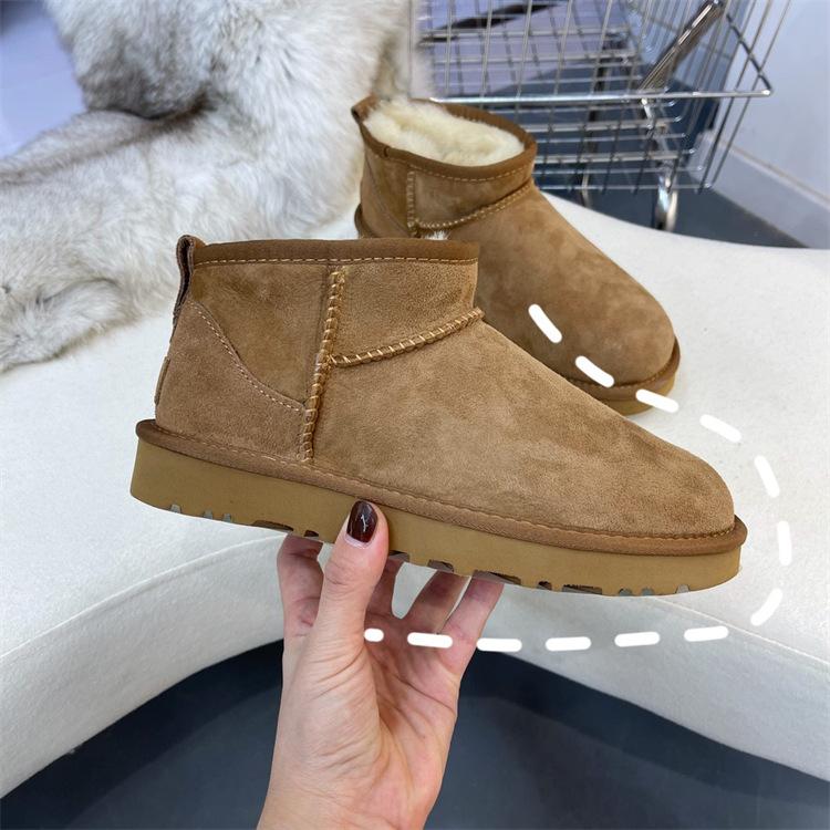 Buy Fur Integrated Snow Boots Women's 2021 Autumn Winter Zipper Short ...