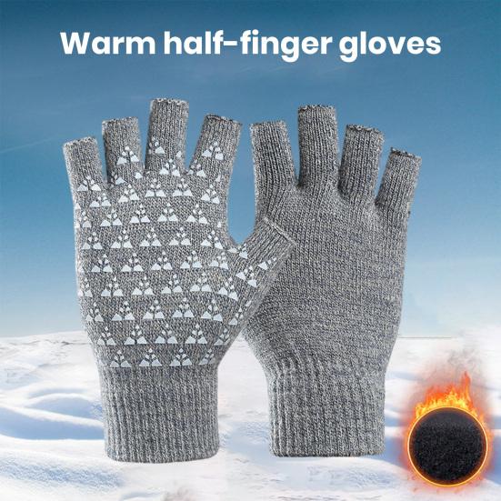 Cheap 1 Pair Winter Gloves Unisex Half Fingers Great Friction Palm ...