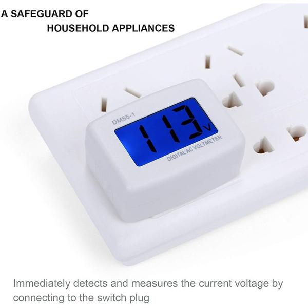 Buy DM55-1 Digital Voltmeter EU US Plug Volt Meter Socket Voltage ...