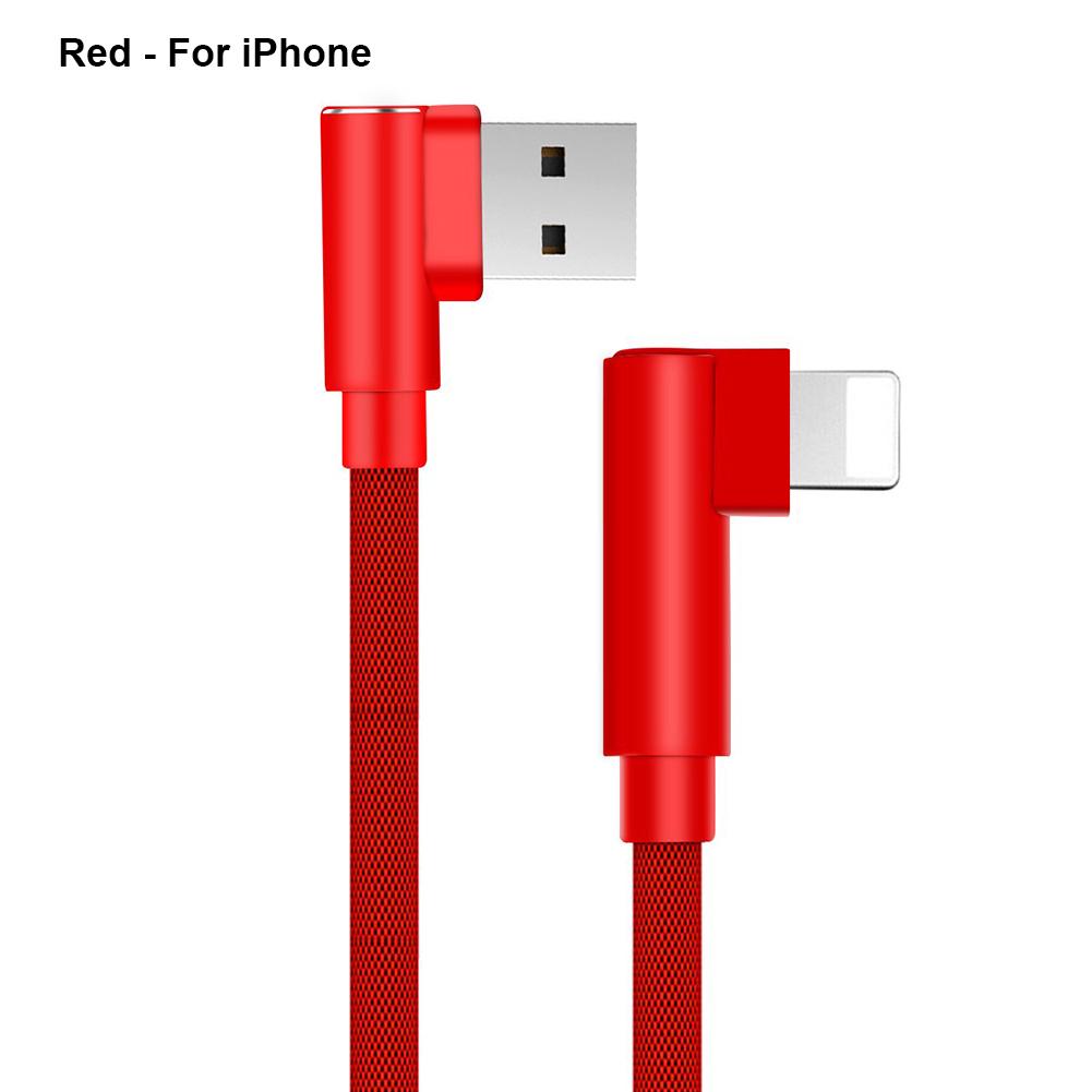 Buy Nylon Braided Elbow USB Cable 2A Fast Charging Data Sync Adapter ...