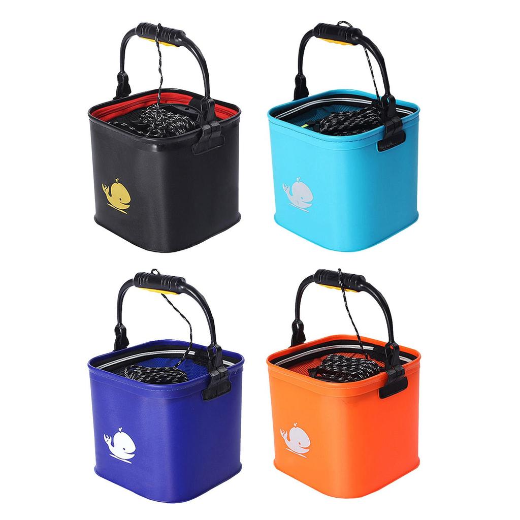 Buy Outdoor Folding Fishing Bucket Portable Water Container with Net at ...