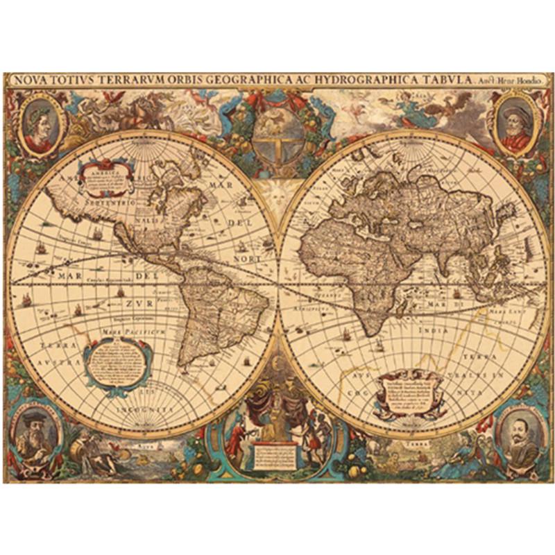 5D DIY Full Round Diamond Painting " World Map " Rhinestones Cross ...