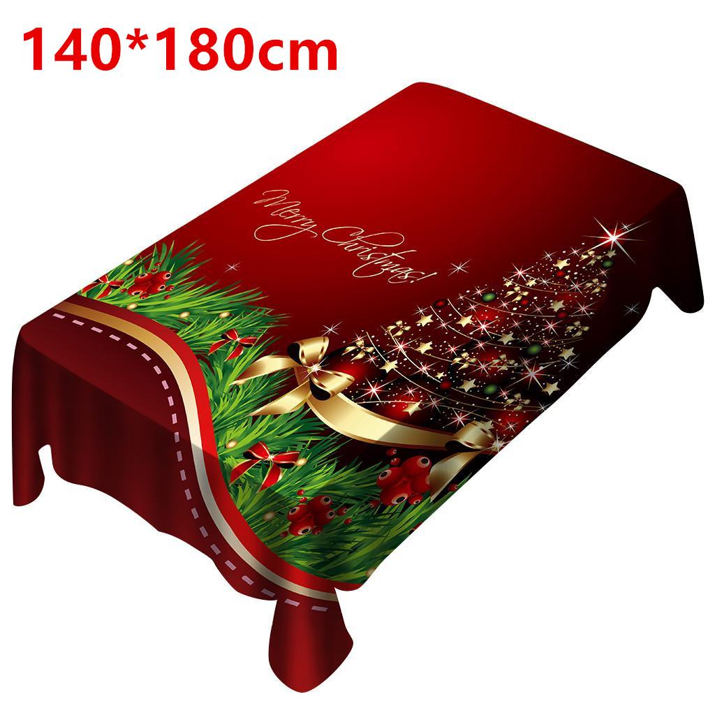 Buy Christmas Tablecloth Print Rectangle Table Cover Holiday Party at ...