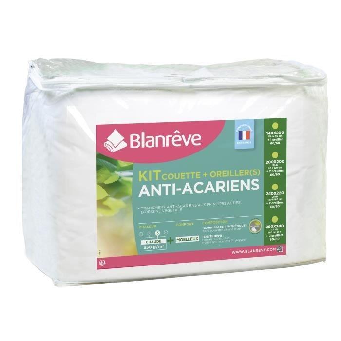 Buy Blanreve pack couette chaude et oreiller percale - anti-acariens ...