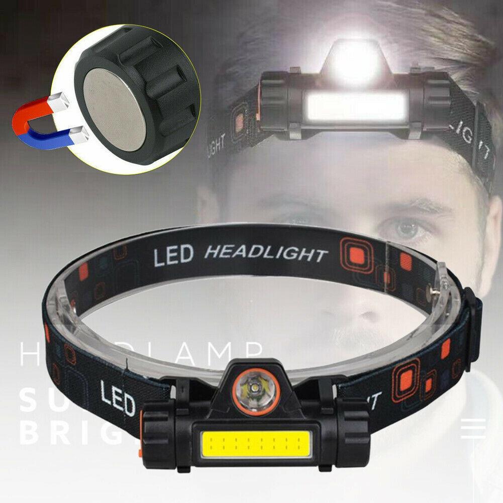 Buy COB LED Rechargeable Headlamp HEAD Torch Headlight Flashlight 2 ...