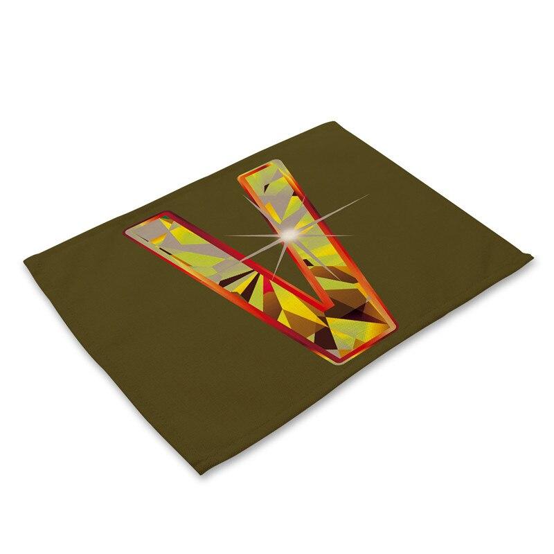 26 Letter Pattern Placemat Dining Table Mat Colorful Alphabet Tea ...