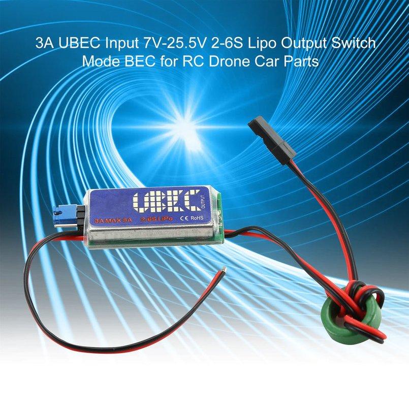 The Vulpes 3A UBEC Input 7V-25.5V 2-6S Lipo Output Switch Mode BEC for RC Drone Car Parts uygun ...