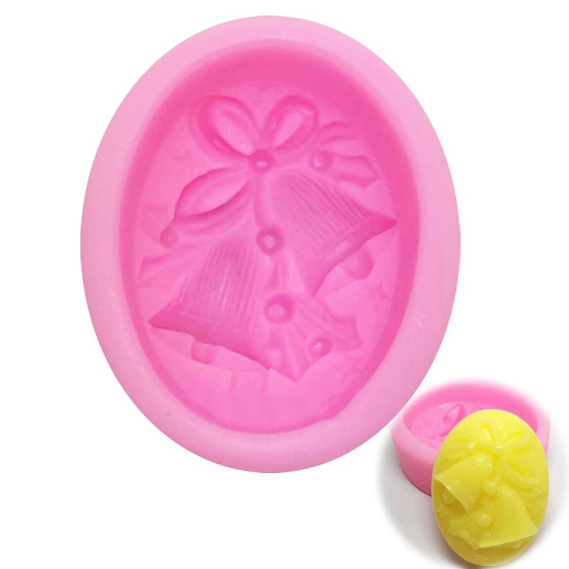 Buy Silicone Cake Mold Christmas Bell Shape Chocolate Muffin Fondant ...