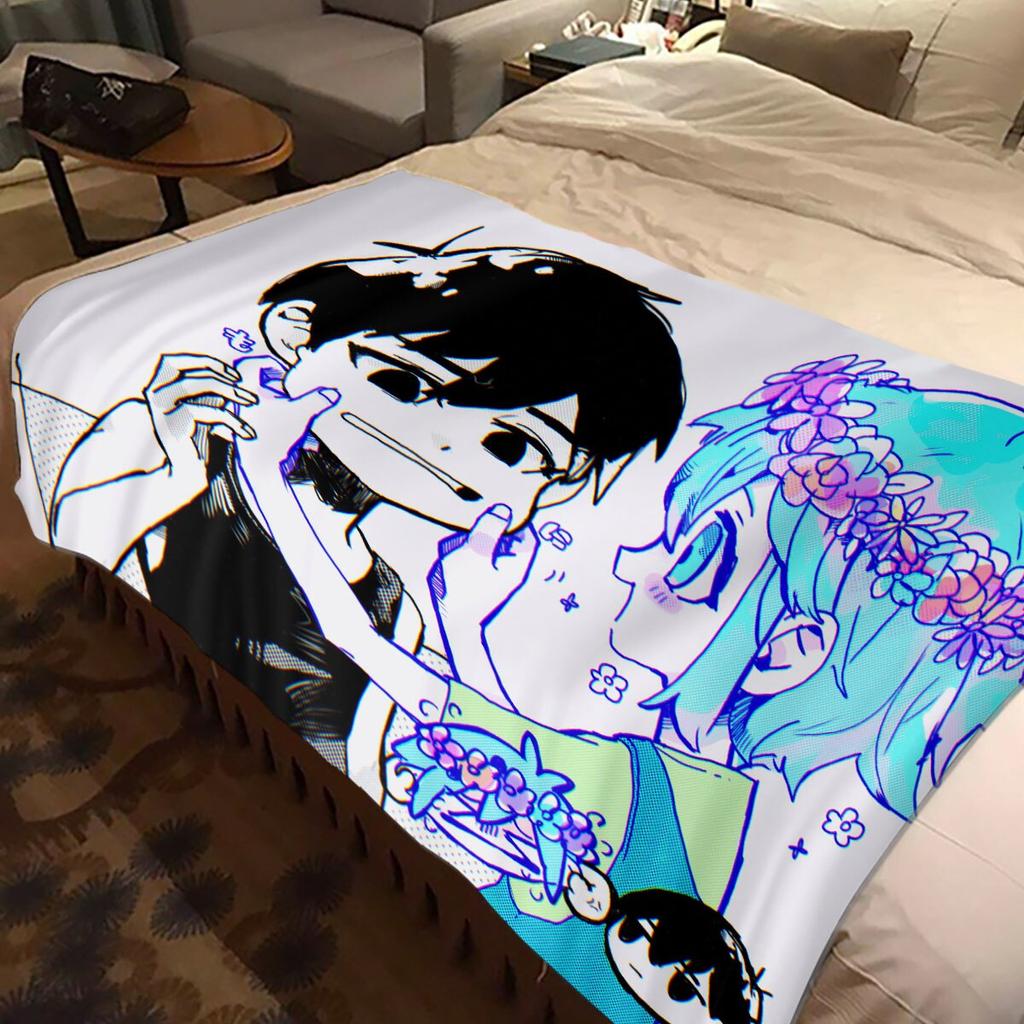 Cheap Omori Game Throw Blanket Omori Cat Cartoon Friends Funny Flannel ...